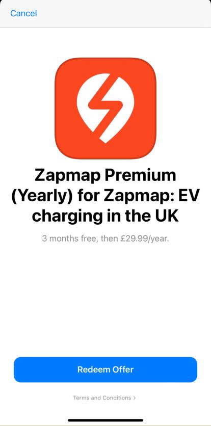How to redeem your offer code on iOS - Zapmap